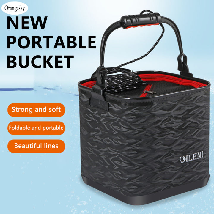 Orangesky Fishing Bait Shrimp Live Bag Portable Fishing Box with 6m ...