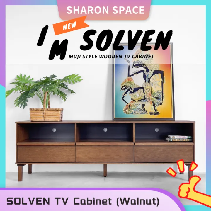 【𝑹𝑬𝑨𝑫𝒀 𝑺𝑻𝑶𝑪𝑲】SOLVEN Muji Concept Solid Wood TV Cabinet / TV Console ...