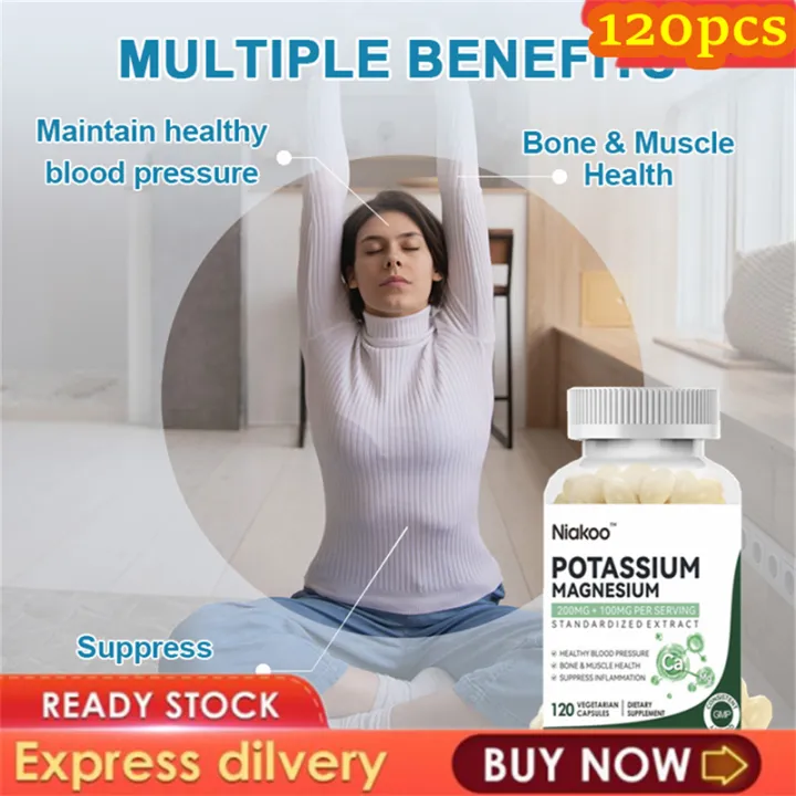 [120pcs] Potassium Magnesium Supplement – Potassium 200mg + Magnesium ...