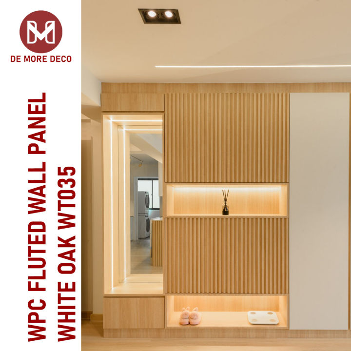 (MIN 4PCS/PER TYPE) FLUTED WALL PANEL WPC (WHITE OAK WT035) 1450/2900MM ...