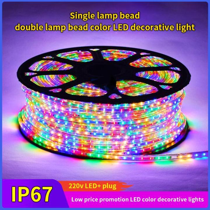 LED Light Strip Outdoor Waterproof 220V LED Six Colors Ceiling ...
