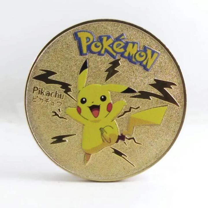 New Gold Pokemon Coins Metal Mewtwo Coins Anime Commemorative Coin ...