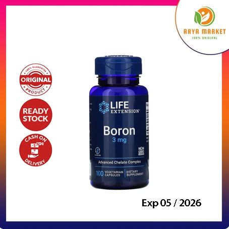 (ORIGINAL) Life Extension Boron 3mg 100 Vegetarian Capsules - Original ...