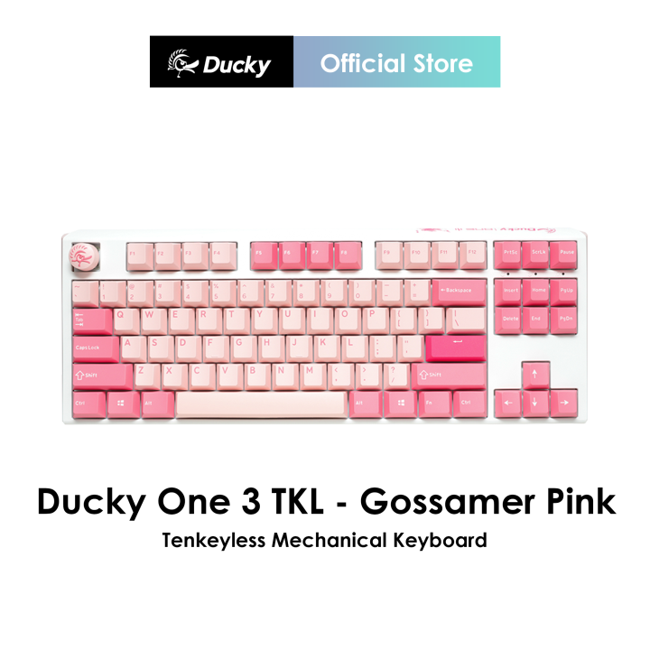 Ducky One 3 TKL Gossamer Pink Mechanical Keyboard - Cherry MX Brown ...