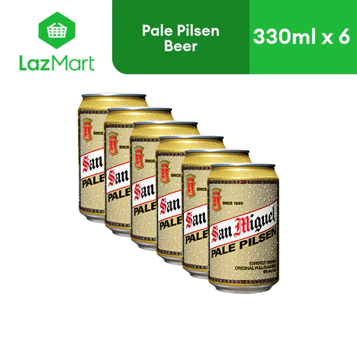 San Miguel Pale Pilsen Beer Can 330ml x 6 | Lazada PH