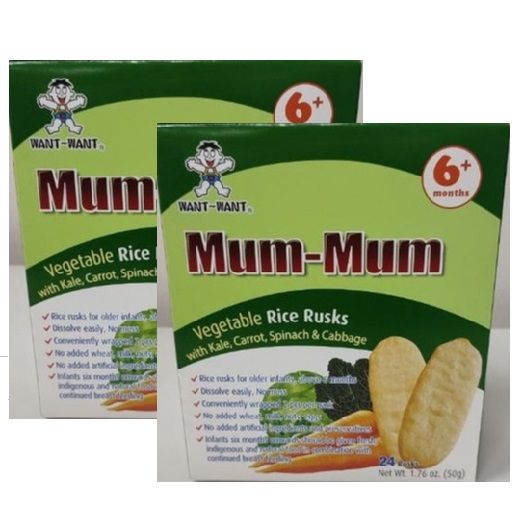 Mum Mum Rice Biscuits 24 Rusks X2 (Vegetable with Kale) | Lazada