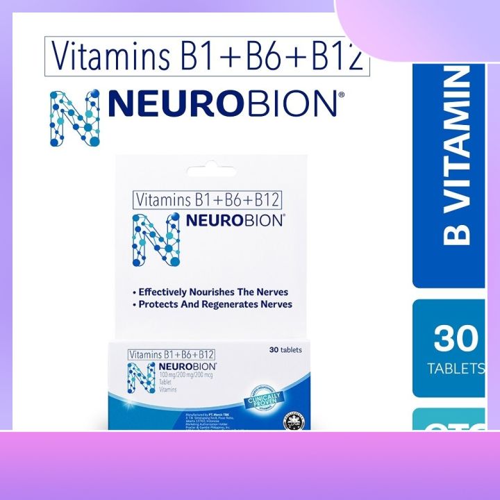 NEUROBION Vitamins B1 + B6 + B12 Tablet 100mg (contains 30 tablets ...