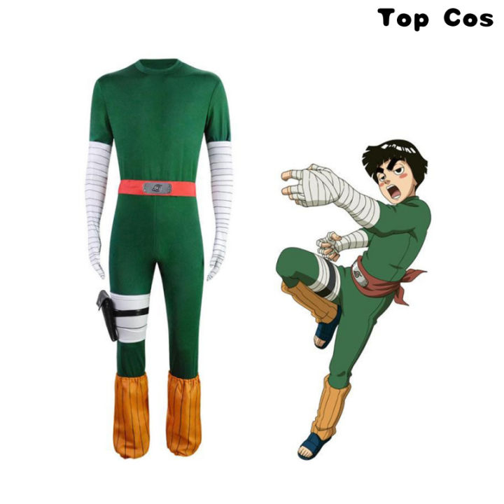 Top Naruto Cos Clothing by Lee Rock Cosplay Anime Costume Full Set ...