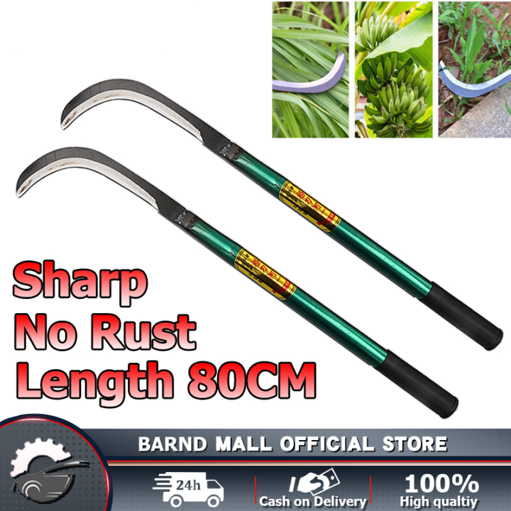 40CM Multipurpose Long Handle Sickle Durable High-Manganese Steel Grass ...