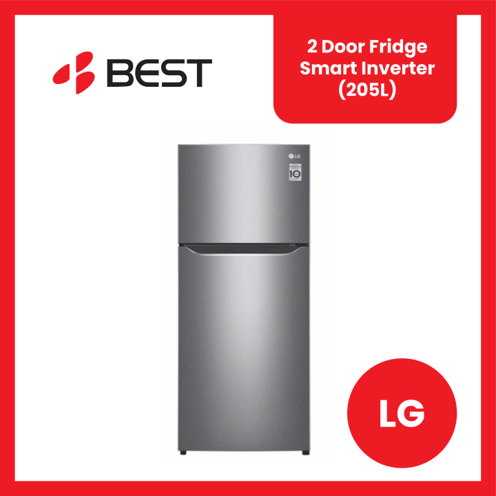 LG 2 Door Fridge Smart Inverter (205L) GNB202SQBB | Lazada