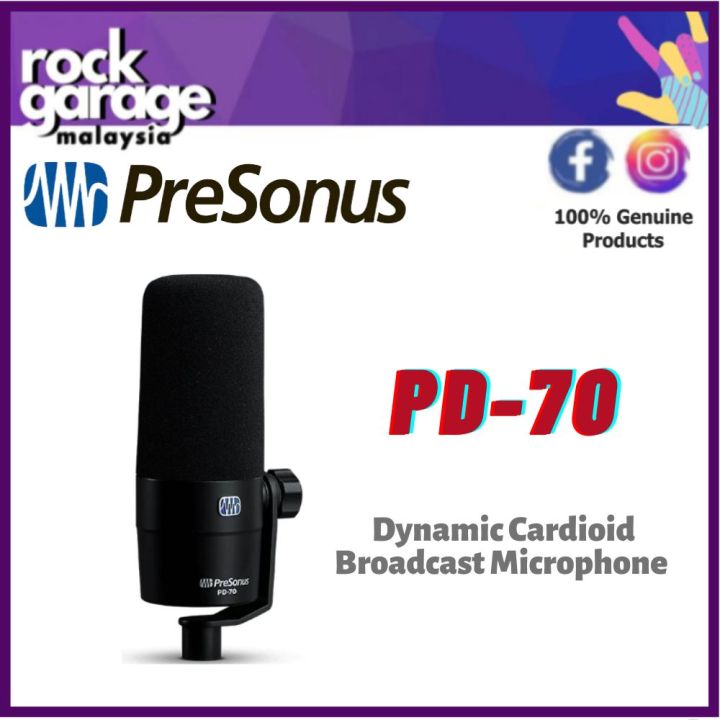 PreSonus PD-70 Dynamic Cardioid Broadcast Microphone (PD70 / PD 70 ...