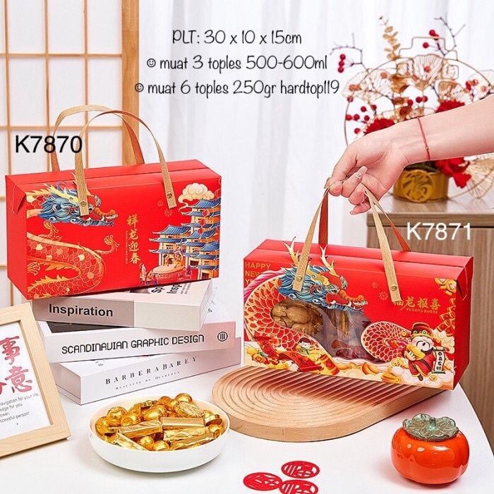 [ECER] Box imlek Kotak hampers imlek sincia Gable box Imlek | Lazada ...