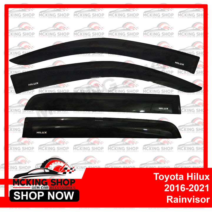 Toyota Hilux 2016-2021 OEM Type Rain Guard Window Visor (Black) | Lazada PH