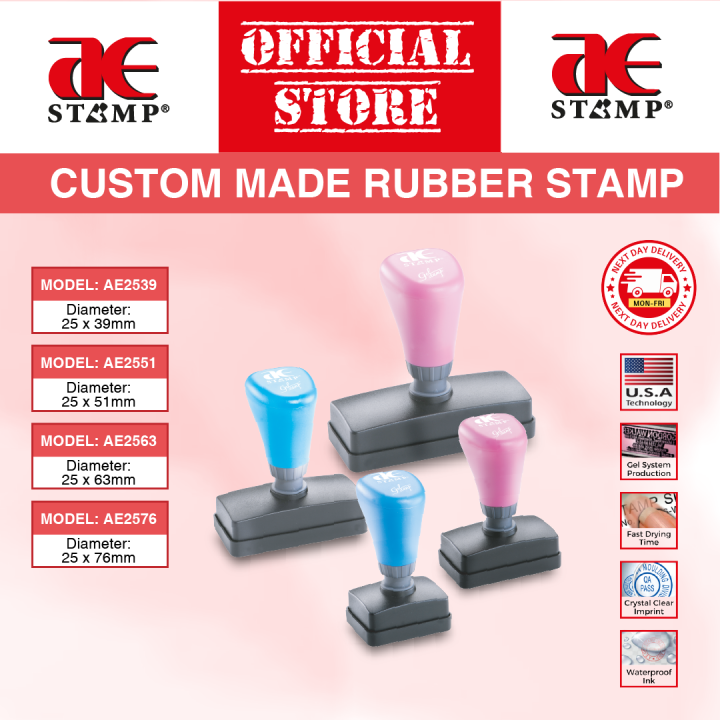 Custom Made Rectangle Stamp | AE Gel Stamp Pre-Inked Stamp for Company ...