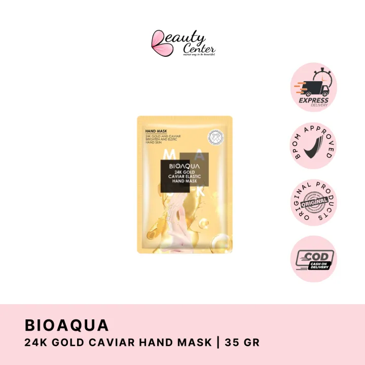 BIOAQUA 24K GOLD CAVIAR ELASTIC HAND MASK 35G | Lazada Indonesia
