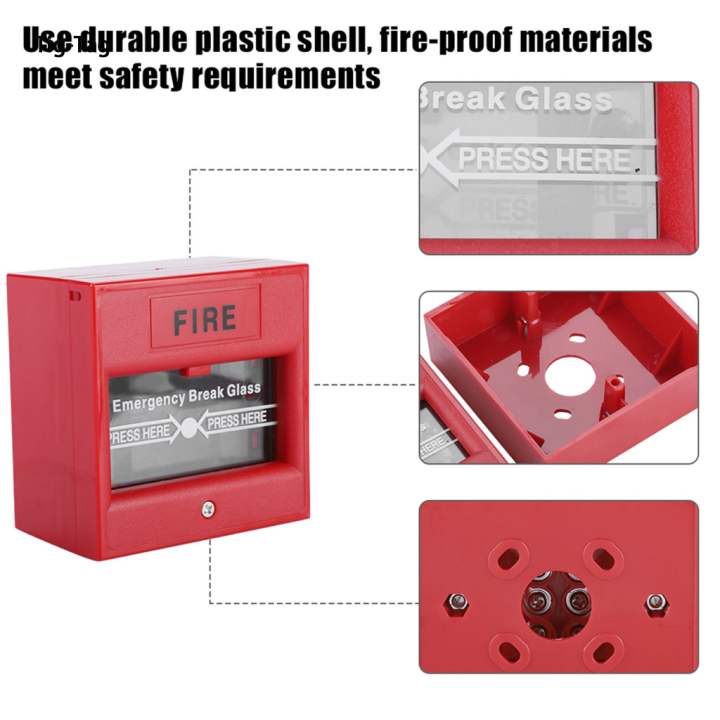 Hot escape emergency button, fire alarm release, dynamic switch, broken ...