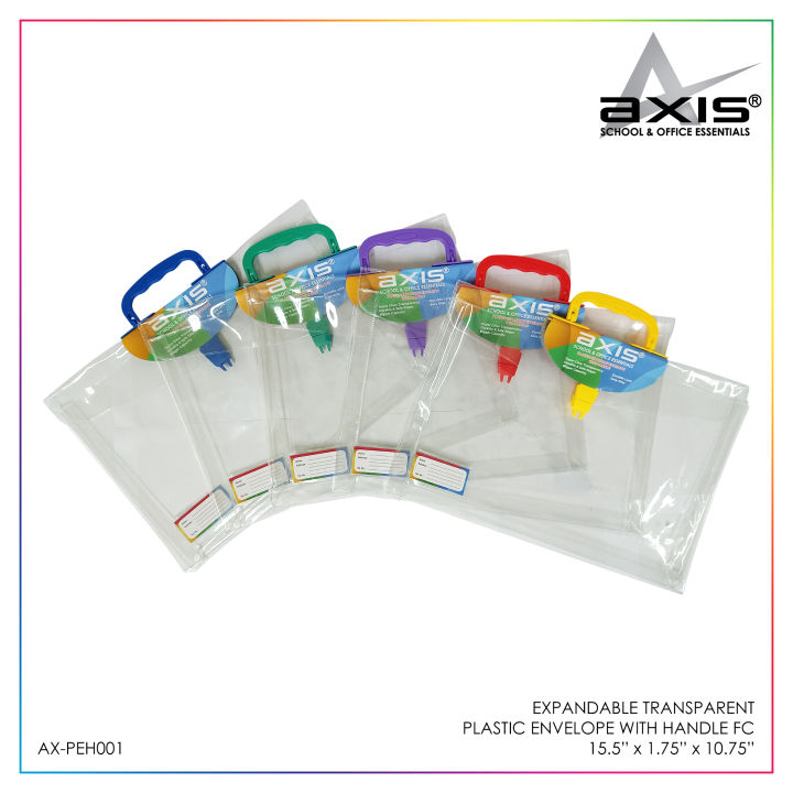 Expandable Transparent Plastic Envelope Long with Handle Axis AX-PEH001 ...