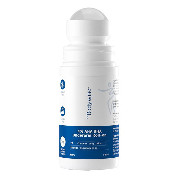 Be Bodywise 4% Aha Bha Underarm Roll On 50ml | 2% Lactic Acid, 1% ...
