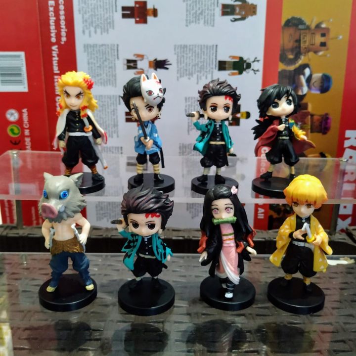 Action Figure Kimetsu No Yaiba Demon Slayer set 8 pcs Figure Anime ...