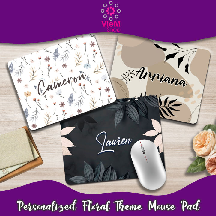 MOUSEPAD FLOWER FLORAL THEME | PERSONALIZED Extra Thick Personalized ...