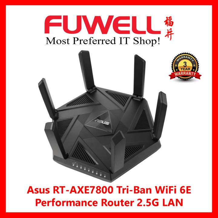 FUWELL - Asus RT-AXE7800 Tri-Band WiFi 6E Performance Router with 2 ...