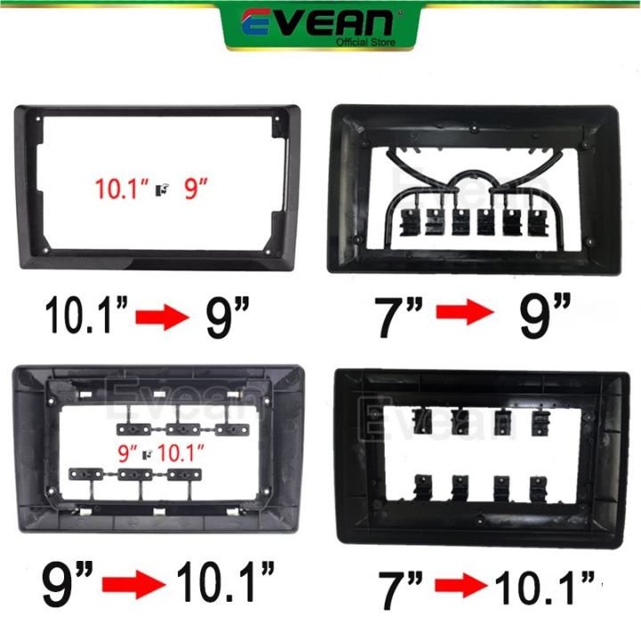 Eean กรอบเครื่องเล่นแอนดรอยด์รถยนต์2DIN ขนาด7นิ้วถึง9นิ้ว/7นิ้วถึง10.1 ...