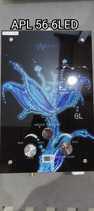 WATER HEATER APOLLO KACA GAS 56 6LED WATER HEATER GAS WATER HEATER KACA ...