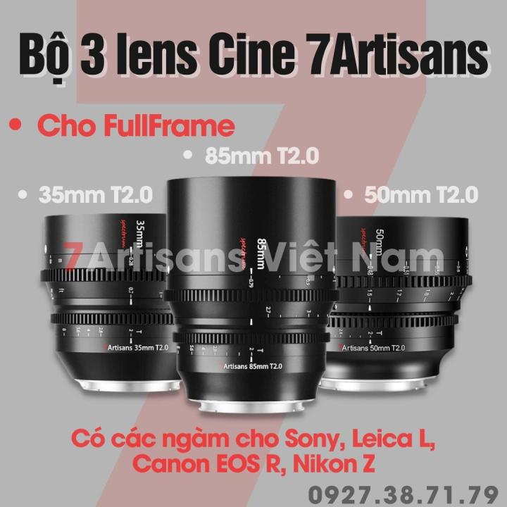 Bộ 3 lens Cine Spectrum Lenses 7Artisans 35mm T2.0, 50mm T2.0, 85mm T2 ...