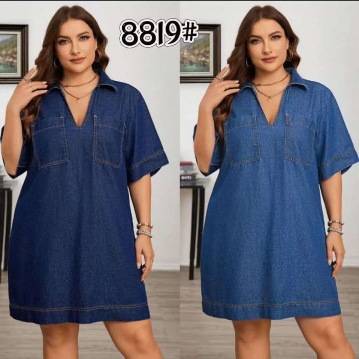 Women’s Plus Size Simple Plain Soft Casual Denim Dress | Lazada PH