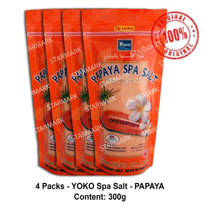 4 Packs Yoko Spa Milk Salt - Papaya 300g 300 grams - Genuine and ...