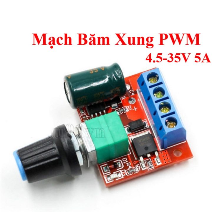 Mạch Điều Tốc Động Cơ DC Mini PWM 5A 3V-35V 90W Dùng Điều Khiển Tốc Độ ...
