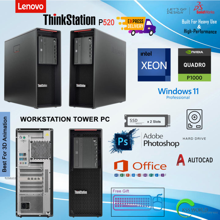Lenovo ThinkStation P520 Tower Workstation | Intel Xeon W-2135 | 64GB ...