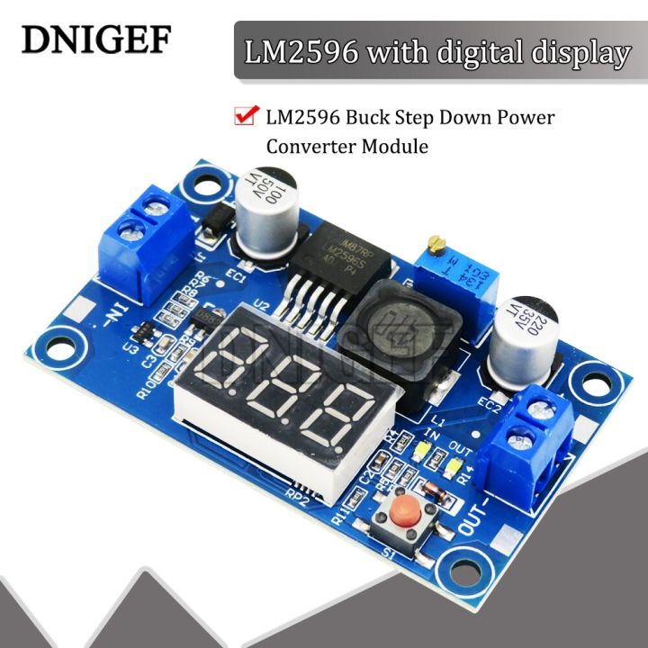LM2596 Buck Step Down Power Converter Module LED Digital Voltmeter ...