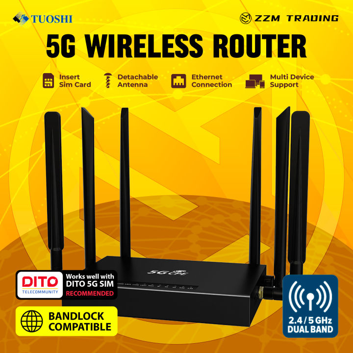Tuoshi 5G CPE Wireless Router Dual Band with Band Locking and ...