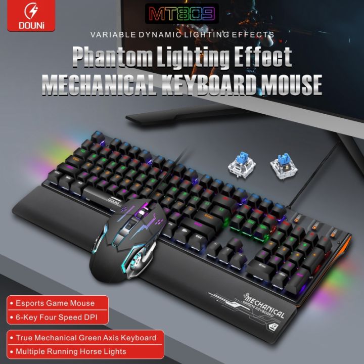 MK809 Wired USB Mechanical Keyboard With Hand Rest Gaming Gaming ...
