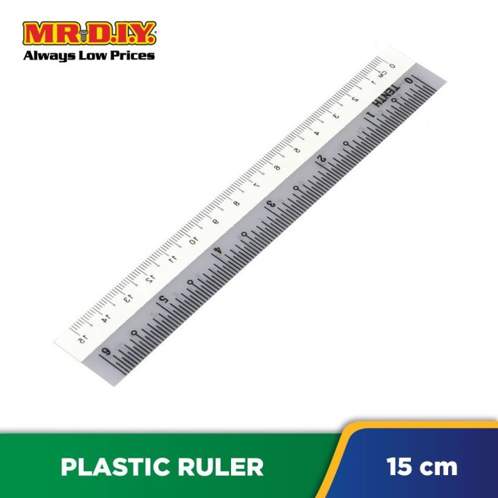 MR.DIY Dual-Colour Plastic Ruler (15cm) | Lazada