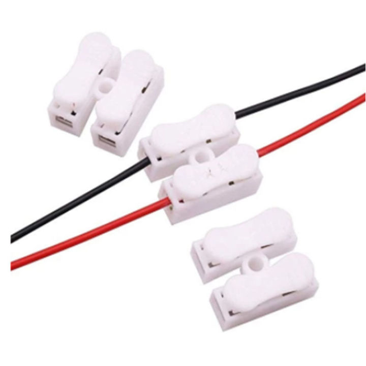 100Pcs CH-2 Quick Connector 2 Pin Terminal Block Push Quick Wire Cable ...