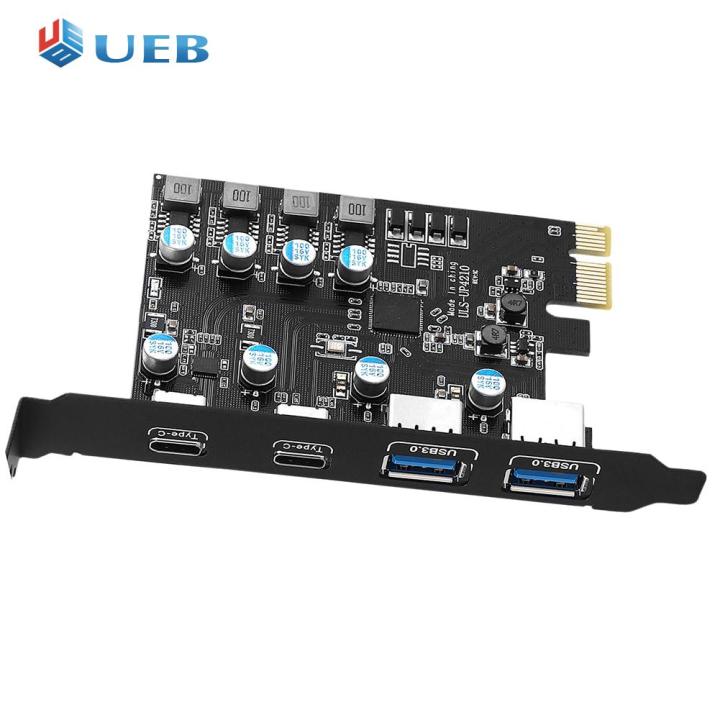USB3.0การ์ด PCIE 2 * USB พอร์ต + 2 * USB C พอร์ต/USB3.2 GEN1การ์ด PCI Express อะแดปเตอร์สำหรับ ...