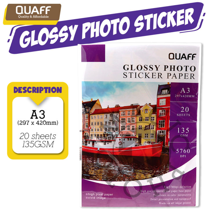 Magic photo QUAFF A3 Size 135gsm Photo Sticker , Glossy Photo Sticker ...