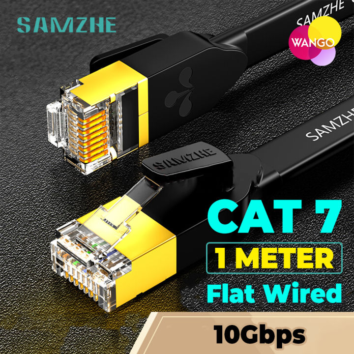 SAMZHE 1M - 5M Flat Cat7 SFTP Ethernet Patch LAN Cable 10Gbps ...