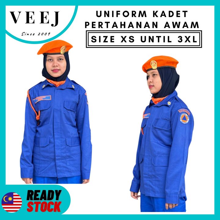 Uniform Baju Kadet Pertahanan Awam No4 Jpa Kpa Apm Kain Cotton Tebal Persatuan Sekolah