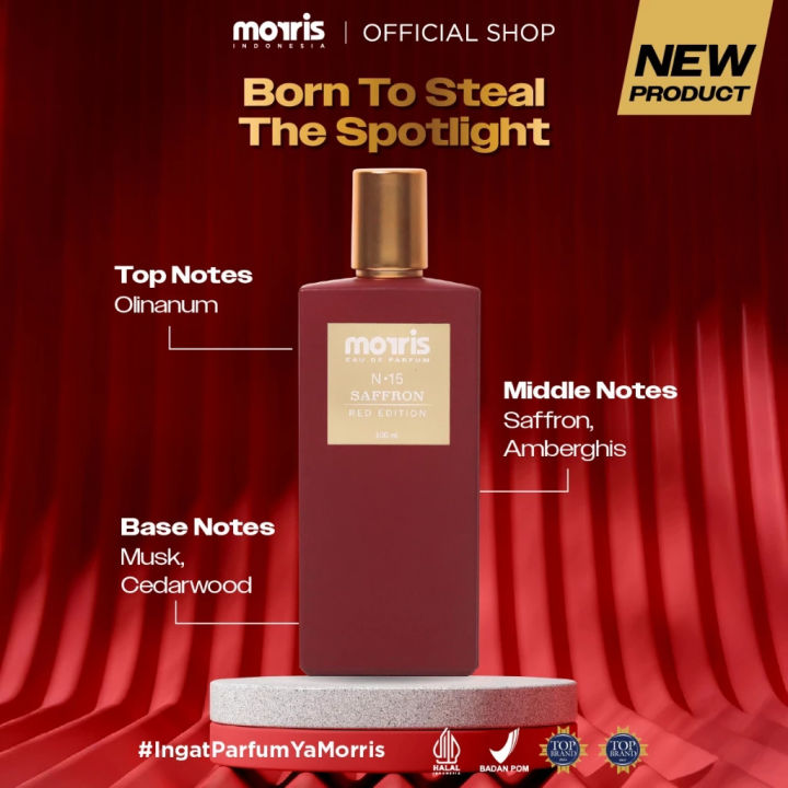 Morris Eau De Parfum Red Edition Saffron 100 mL | Parfum Unisex Wangi ...