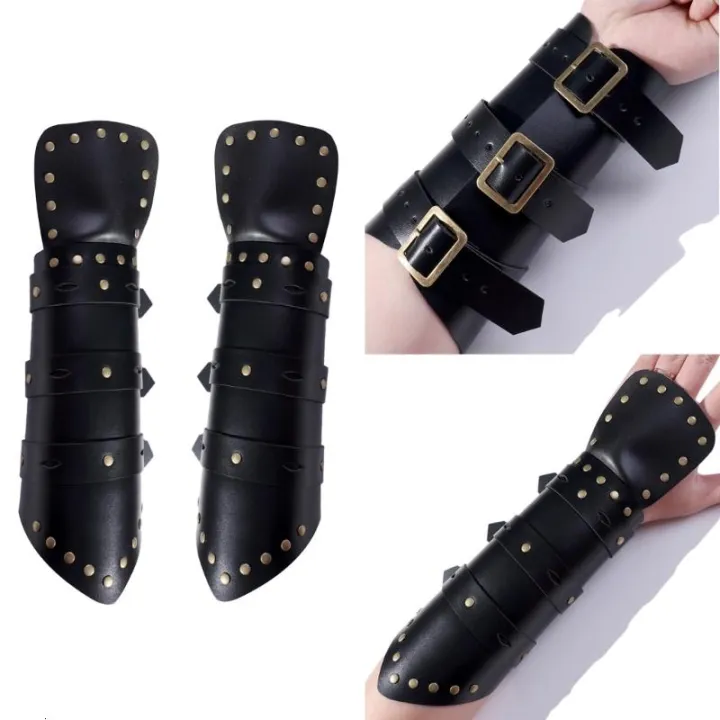 Metal Rivets Wrist Guard Male Role Play Medieval Knight Wristbands ...