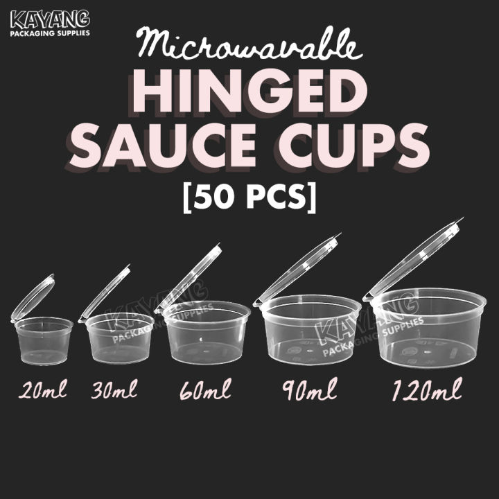 Hinged Sauce Cup (DW) Microwavable 20ml, 30ml, 60ml, 90ml, 120ml - 50 pcs | Lazada PH