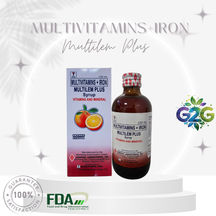 MULTILEM PLUS + SYRUP MULTIVITAMINS + IRON 120mL Vitamins & Mineral ...