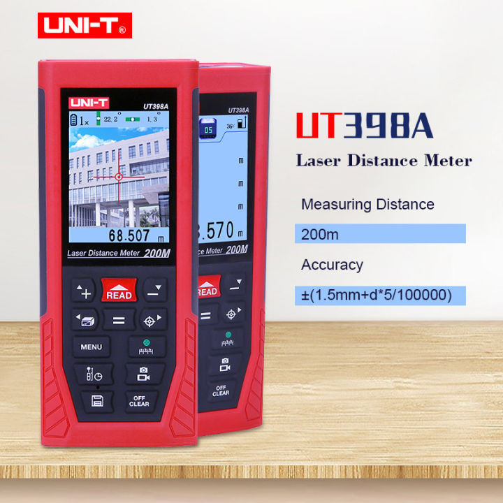 เครื่องวัดเมตรเลเซอร์ UT398A UNI-T ตัววัดระยะ200ม. เครื่องมือปรับระดับ ...