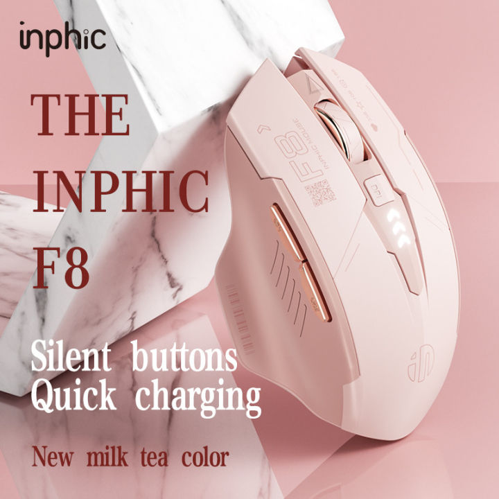 INPHIC F8 Girls Wireless Mouse Charging Girls Office Light Sound ...