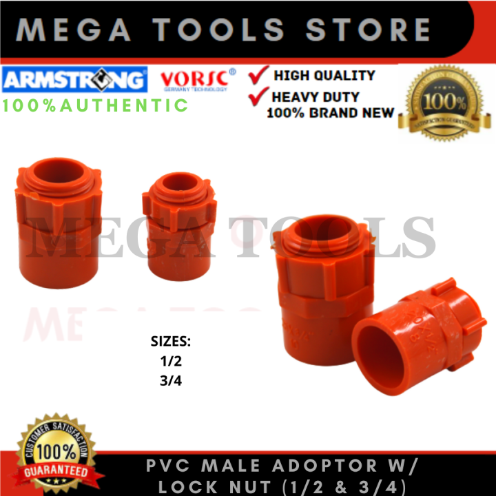 PVC MALE ADOPTOR W/ LOCK NUT (1/2 & 3/4) | Lazada PH