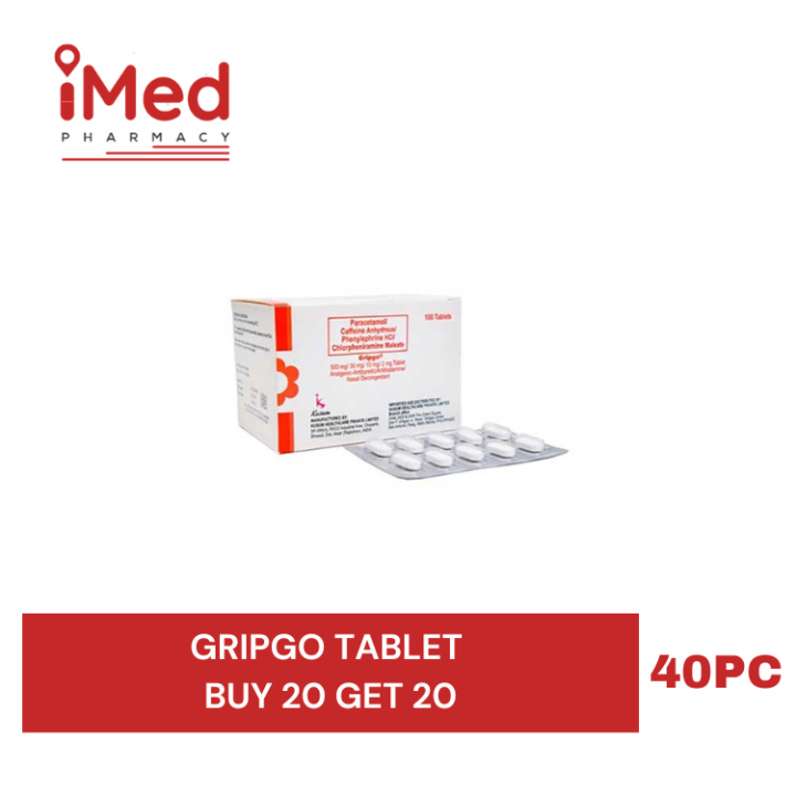 GRIPGO TAB 500MG/30MG/10MG/2MG BUY 20 GET 20 | Lazada PH