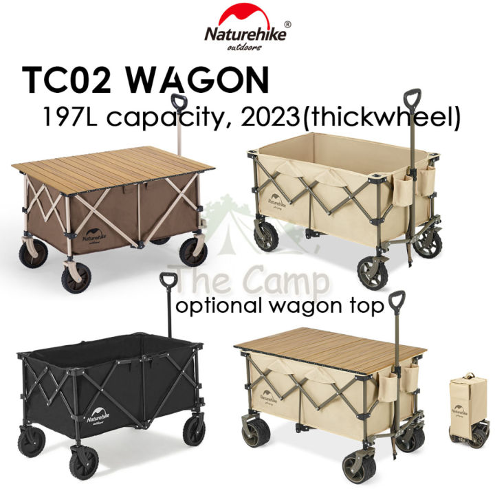 Naturehike Camping Portable TC02 Wagon Cart with Brake 10cm Thick Wheel ...